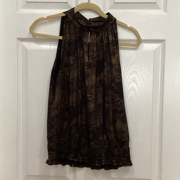 Milano | Tops | Milano Essentials Black And Brown Patterned Top | Poshmark
